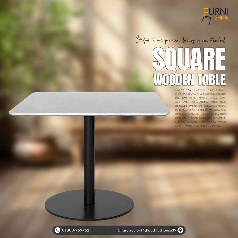 Square Wooden Table – e-Furnishine